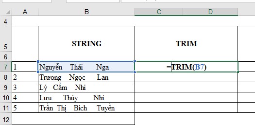 H ng D n S D ng H m Trim Trong Excel Chi Ti t V n Gi n Nh t