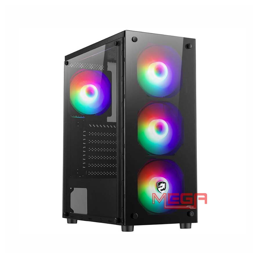 Case Vitra Mercury Q8 Black Mid Tower | Mega.com.vn