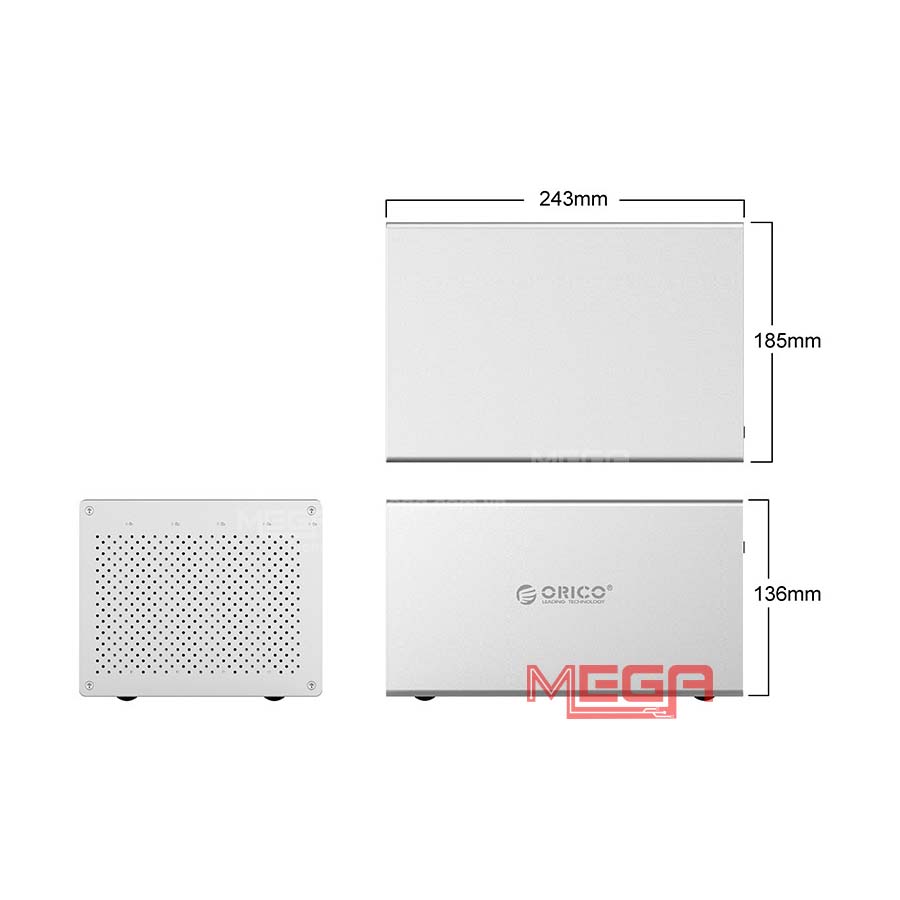 Hộp ổ cứng Orico WS500U3 3.5'' 5 khe cắm SATA 3 USB 3.0 Type B | mega