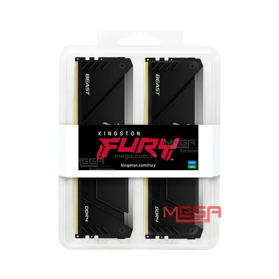 Ram 16gb/3200 PC ( Kit ) KingstonDDR4 Furry Beast RGB K2 | mega