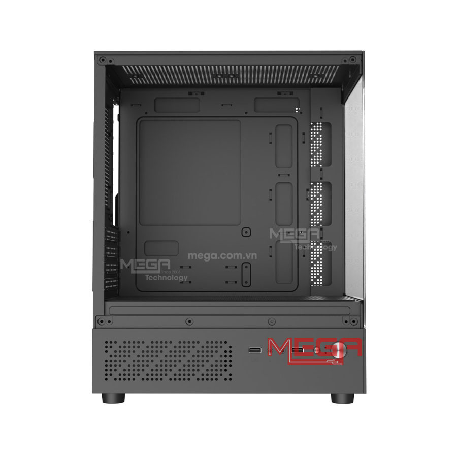 Case Vitra Atlantis X6 Lite - Black ( Sẵn 3 Fan) | mega.com